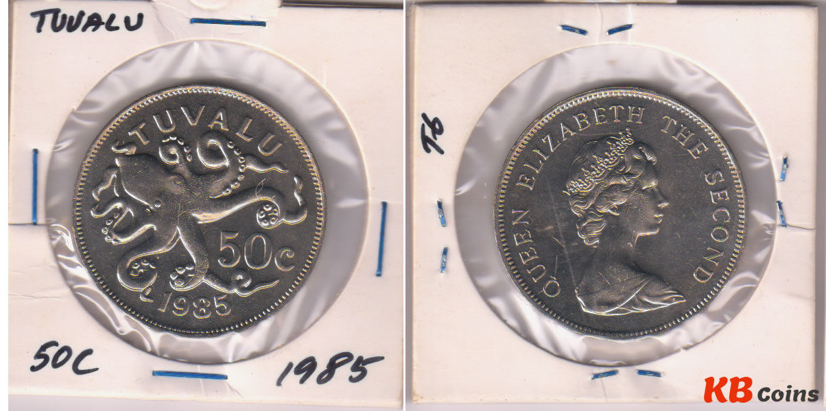Tuvalu - 50 cents 1985 xf coin - KB Coins & Currencies