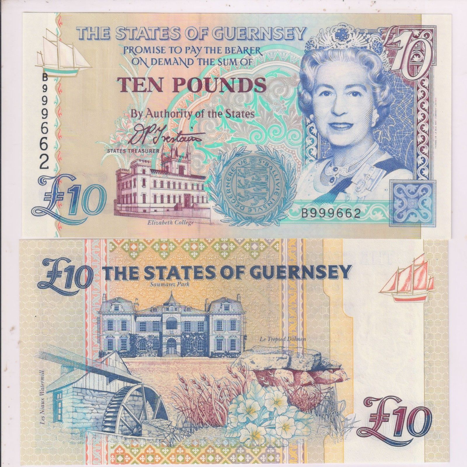 Guernsey - 10 pounds 1994 - 95 , unc , currency note - KB Coins ...