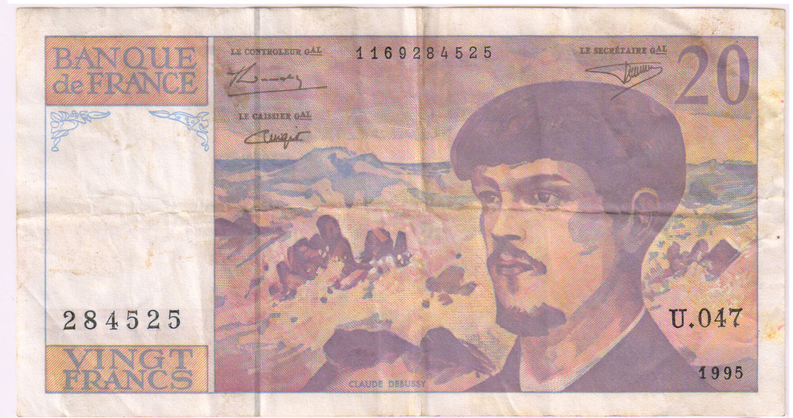 France - 20 francs 1995 used currency Note - KB Coins & Currencies