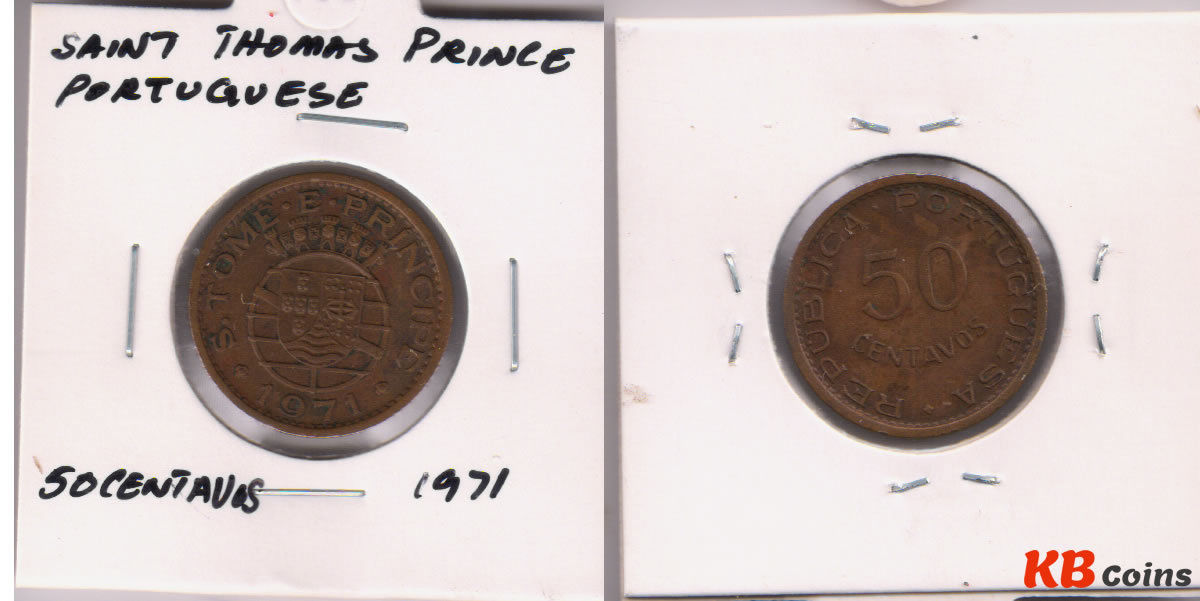 Saint Thomas & Prince / Portuguese - 50 centavos 1971 , coin - KB Coins ...