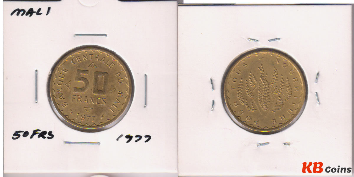 Mali - 50 frs aunc 1977 coin - KB Coins & Currencies