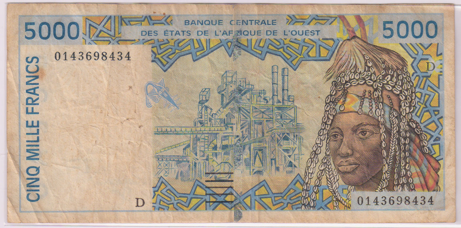 Mali , West African States - 5000 Francs currency note - KB Coins ...