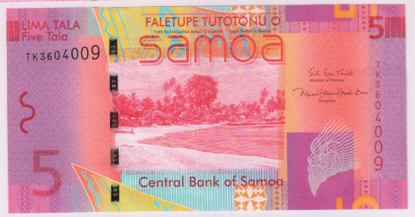 Samoa - 5 tala , unc currency note - KB Coins & Currencies