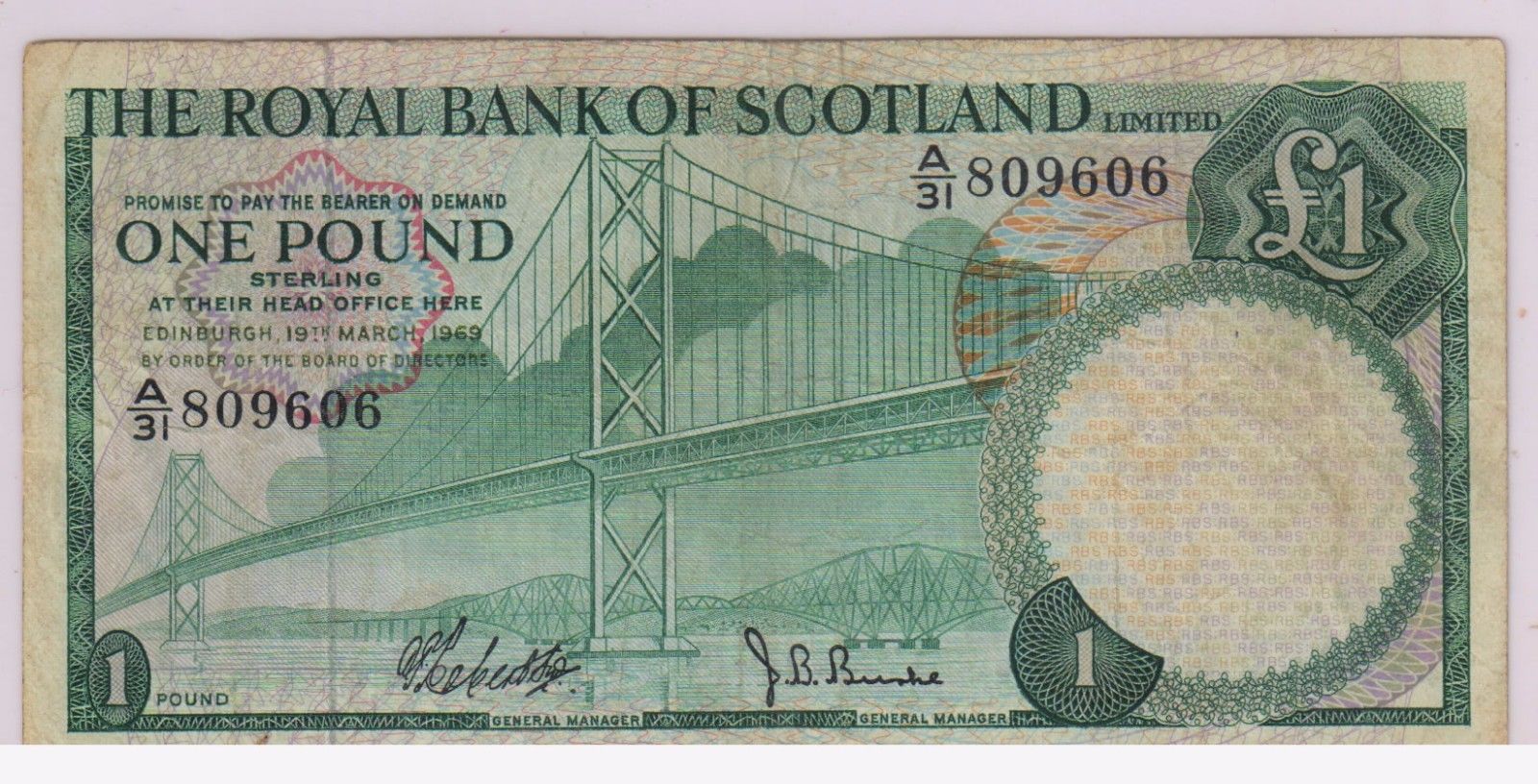 Scotland - 1 pound 1969 currency note - KB Coins & Currencies