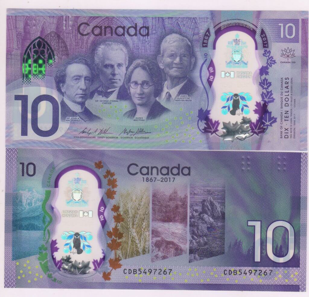 Canada - 10 $ 2017 commemorative issue polymer unc currency note - KB ...
