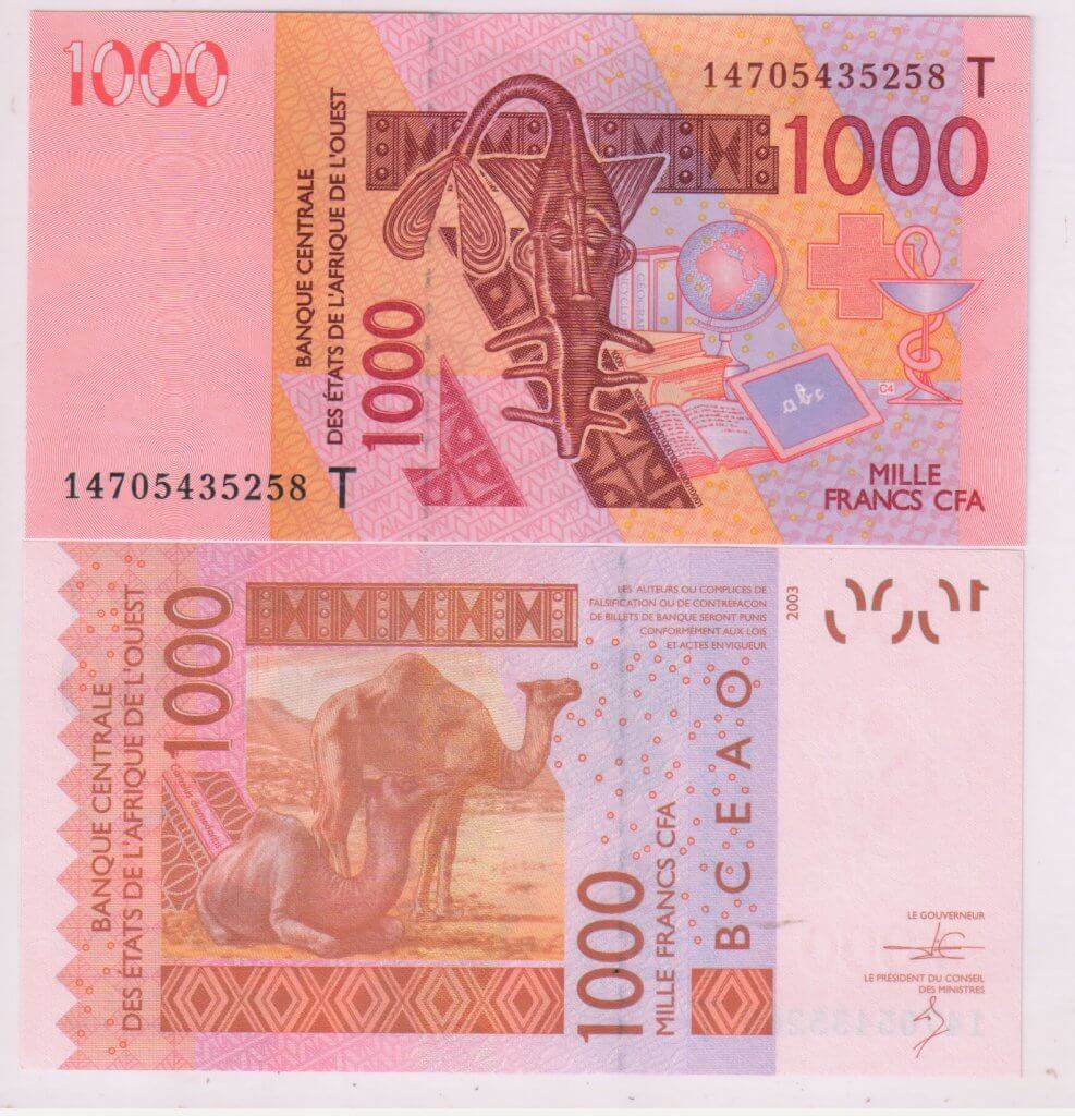 Togo - 1000 frs unc currency note - KB Coins & Currencies