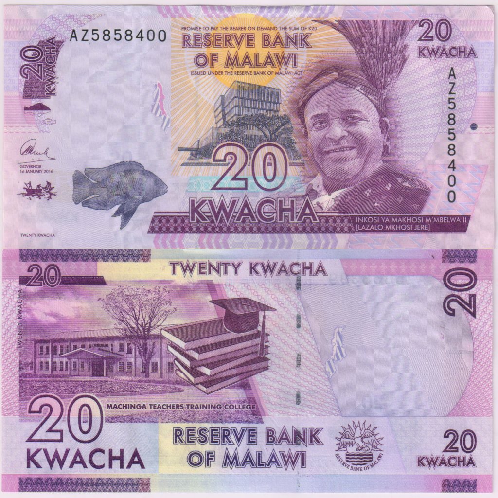 Malawi – 20 kwacha 2012 - 25 unc currency note - KB Coins & Currencies