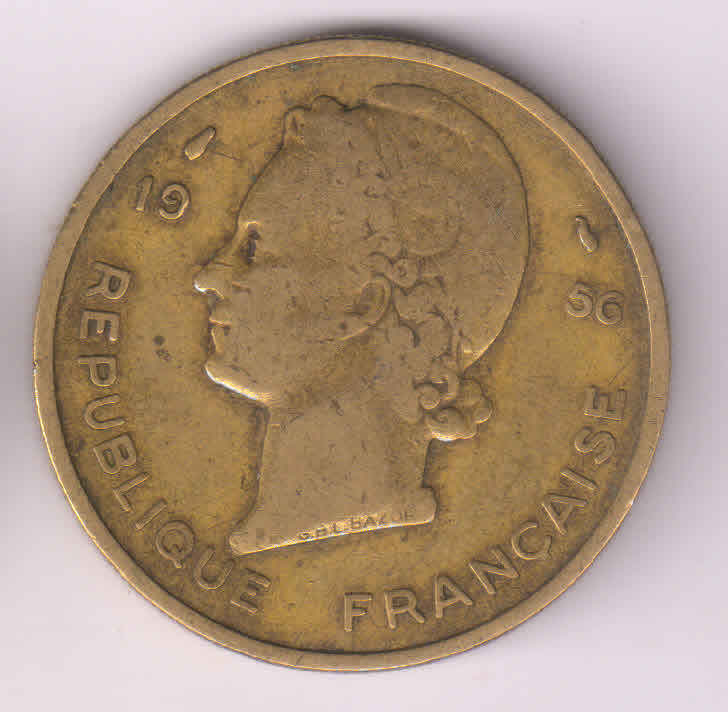 French West Africa - 25 frs 1956 vf coin - KB Coins & Currencies