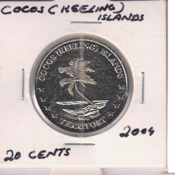 Cocos( Keeling) Islands - 20 cents unc 2004, coin - KB Coins & Currencies