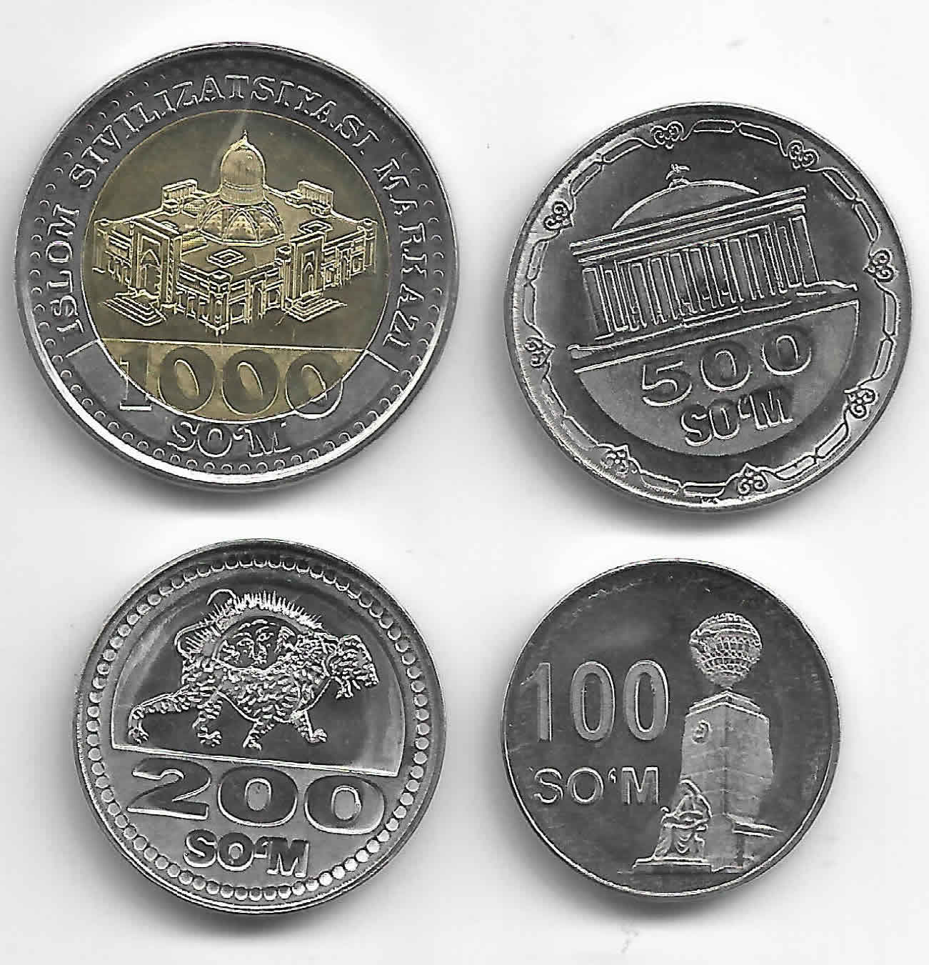 Uzbekistan - set of 4 unc coins - KB Coins & Currencies
