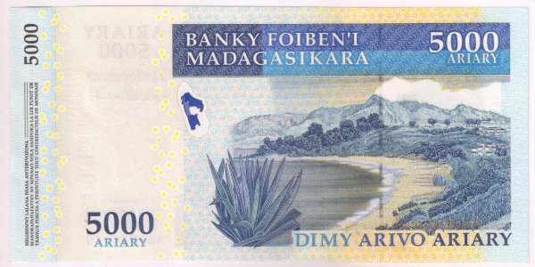 MADAGASCAR – 5000 ariary 2012 unc currency note - KB Coins & Currencies