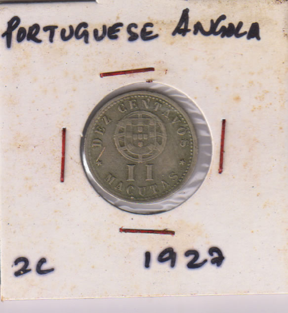 Angola Portuguese - 2c 1927 - 28 , coin - KB Coins & Currencies