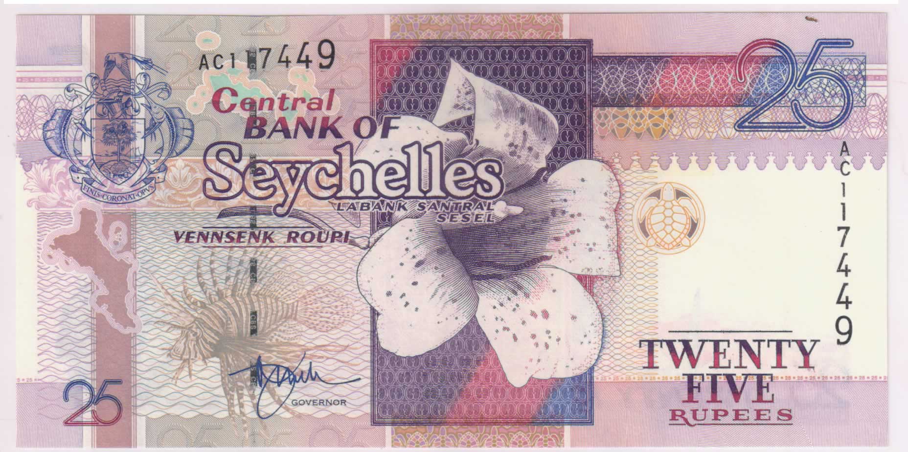 Seychells - 20 roupi 2011 ,unc currency note - KB Coins & Currencies