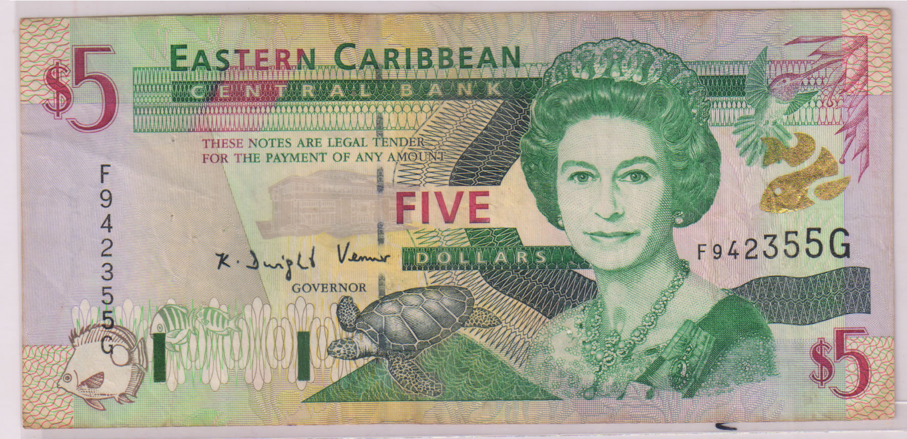 Grenada - East Caribbean - 5 dollars used currency note - KB Coins ...