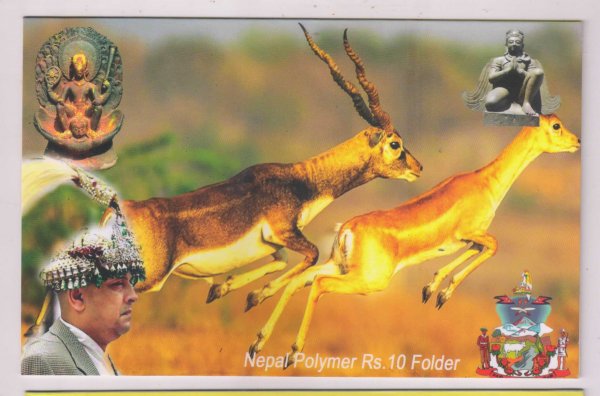 Nepal - 10 rupee polymer commemorative issue currency note / folder ...