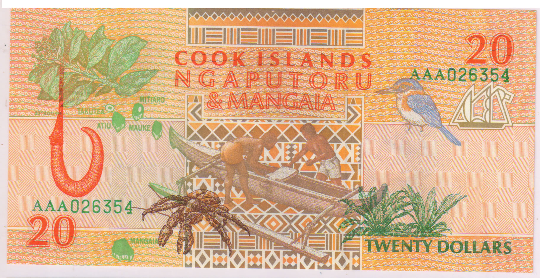 Cook Island - 20 dollars unc currency note - KB Coins & Currencies