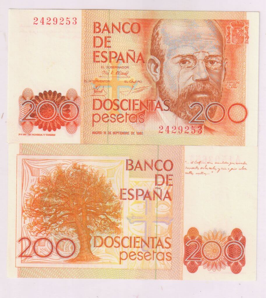 Spain - 200 pesetas 1980 unc currency note - KB Coins & Currencies