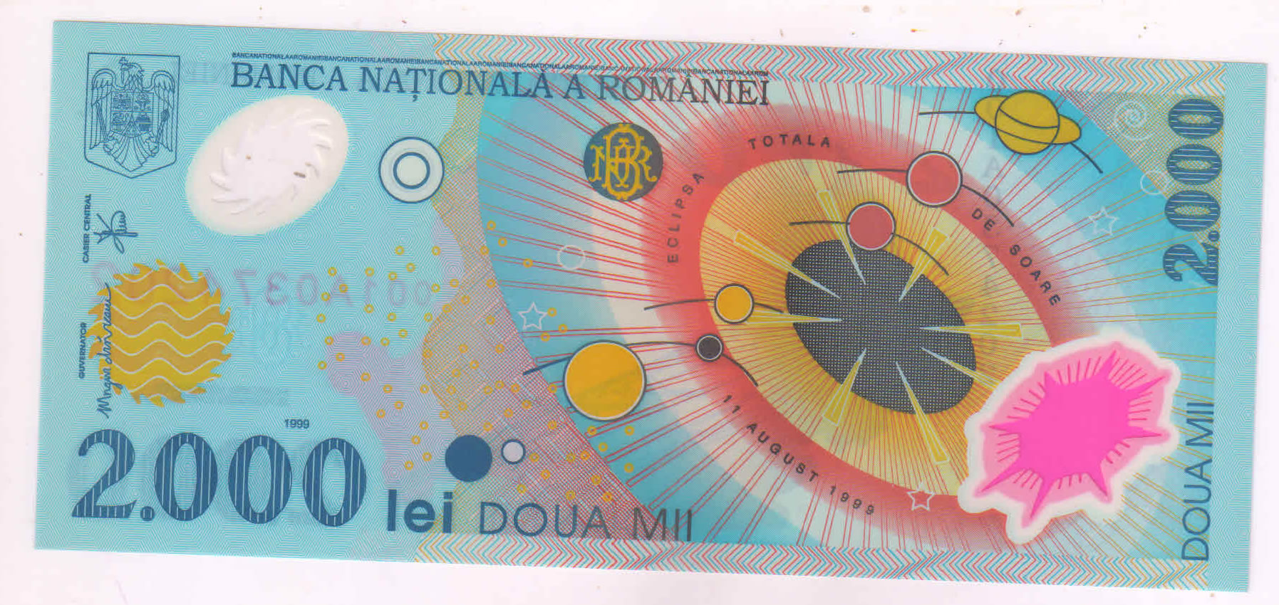 Romania - 2.000 Lei 1999 polymer unc currency note - KB Coins & Currencies