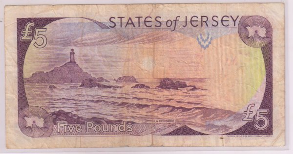 Jersey - 5 pounds vf currency note - KB Coins & Currencies
