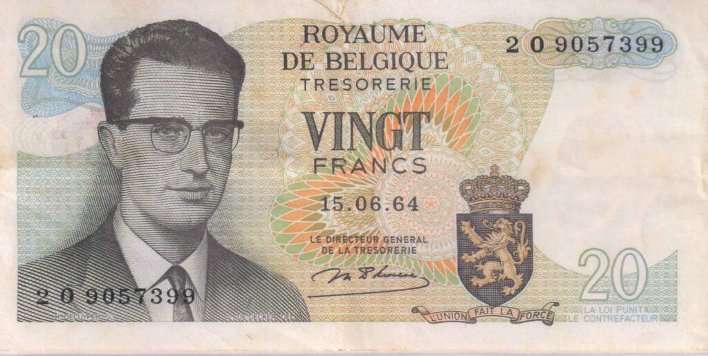 Belgium - 20 francs 1964 vf currency note - KB Coins & Currencies