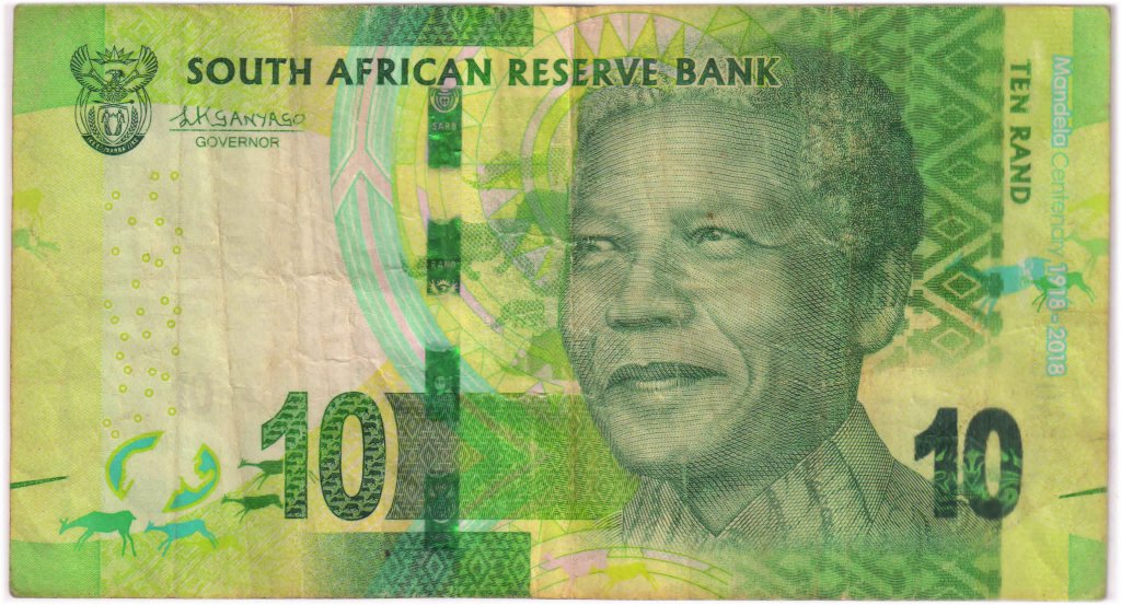 South Africa - 10 rand 2018 vf currency note - KB Coins & Currencies