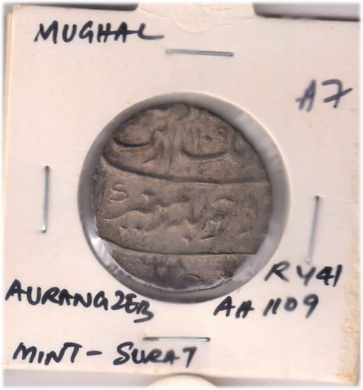 Mughal – rupee , Aurangzeb 1658 - 1707 Ry 41 Ah 1109, Surat mint silver ...