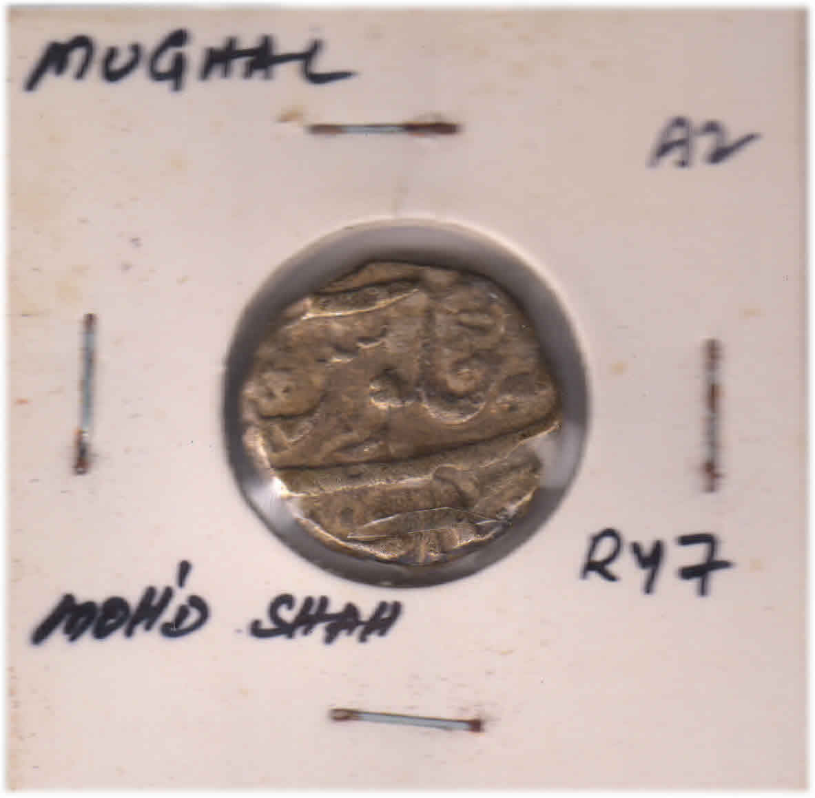 Mughal empire –Moh'd Shah 1719-48 ad ,I Ry7 , silver coin A2 - KB Coins ...