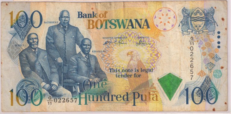 Botswana - 100 pula used currency note - KB Coins & Currencies