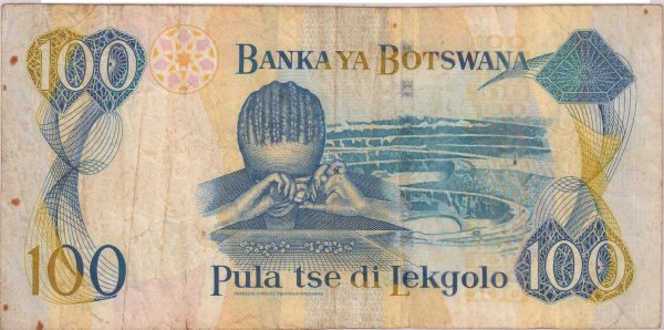 Botswana - 100 pula used currency note - KB Coins & Currencies