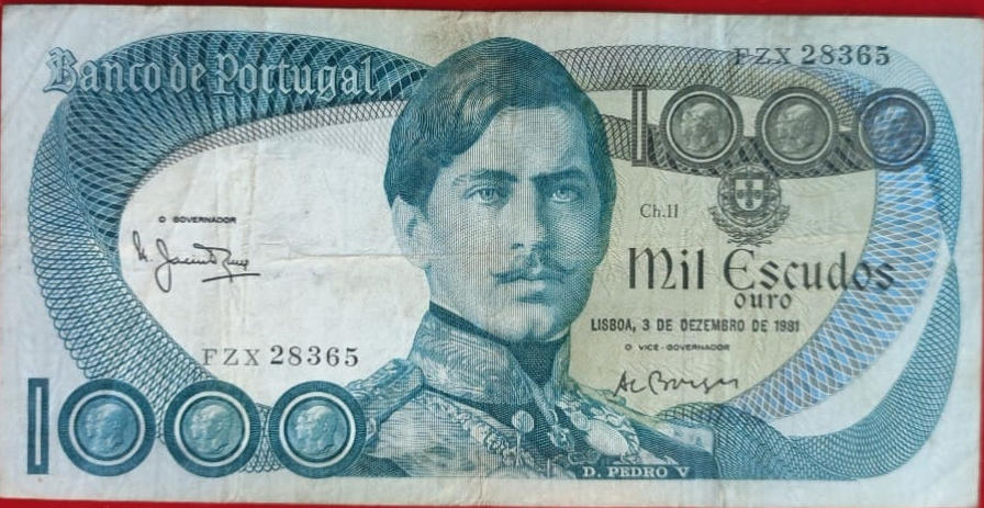 Portuguese — 1000 escudos 1981 used currency note - KB Coins & Currencies