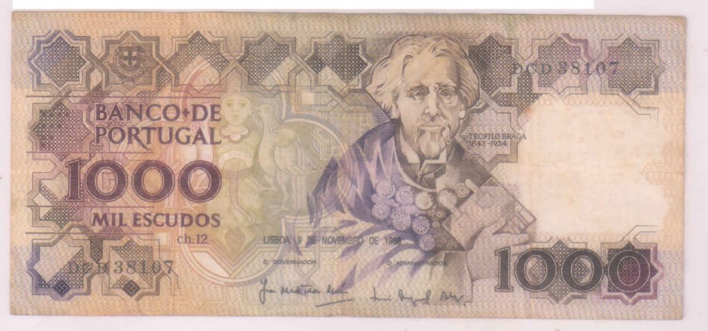 Portuguese –1000 Escudos 1989 used currency note - KB Coins & Currencies