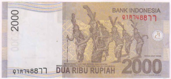 Indonesia - 2000 rupiah 2013, unc currency note - KB Coins & Currencies