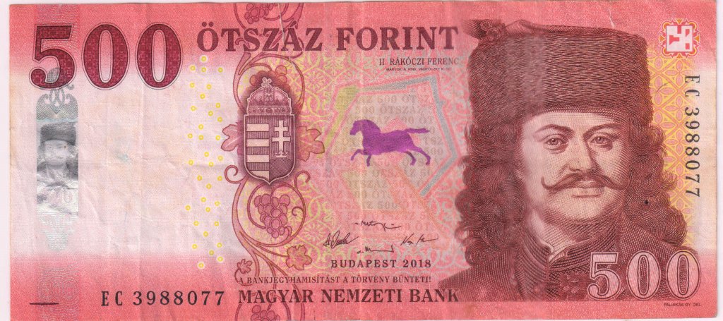 Hungary – 500 froint 2018 used currency note - KB Coins & Currencies