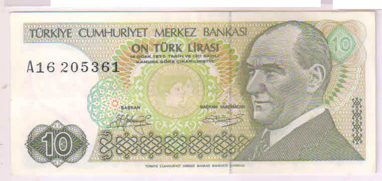 Turkey - 10 lire unc currency note - KB Coins & Currencies