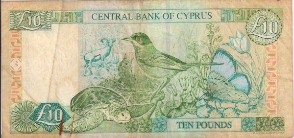 Cyprus - 10 lira 2001 vf currency note - KB Coins & Currencies