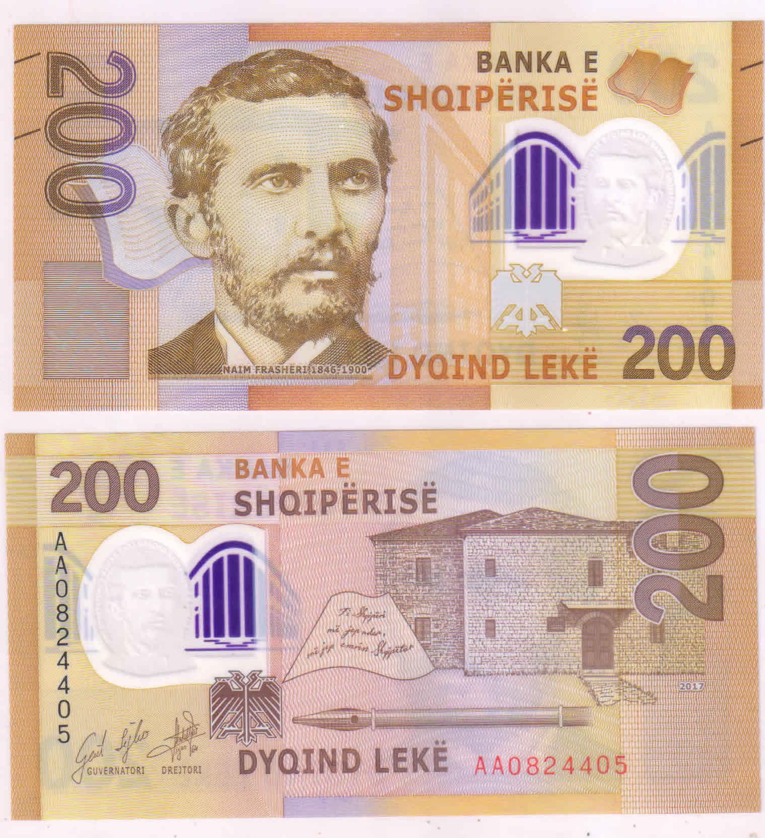 Albania - 200 leke 2017 unc polymer currency note - KB Coins & Currencies