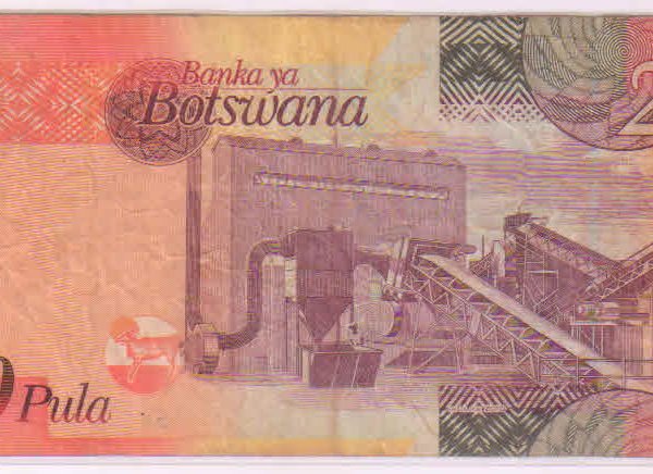 Botswana - 20 pula 2002 used currency note - KB Coins & Currencies