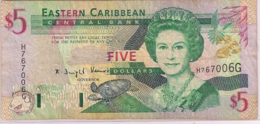 Grenada / EAST CARIBBEAN - 5 dollars VF currency note - KB Coins ...