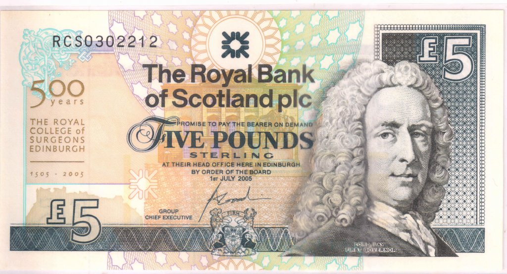 Scotland - 5 pounds commemorative Royal college of Surgeons , unc ...
