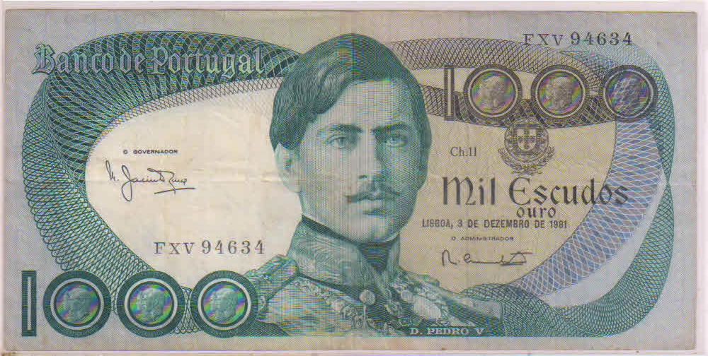 Portuguese — 1000 escudos 1981 used currency note - KB Coins & Currencies