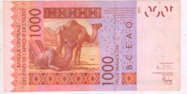 Benin - 1000 frs 2003 vf+ currency note - KB Coins & Currencies