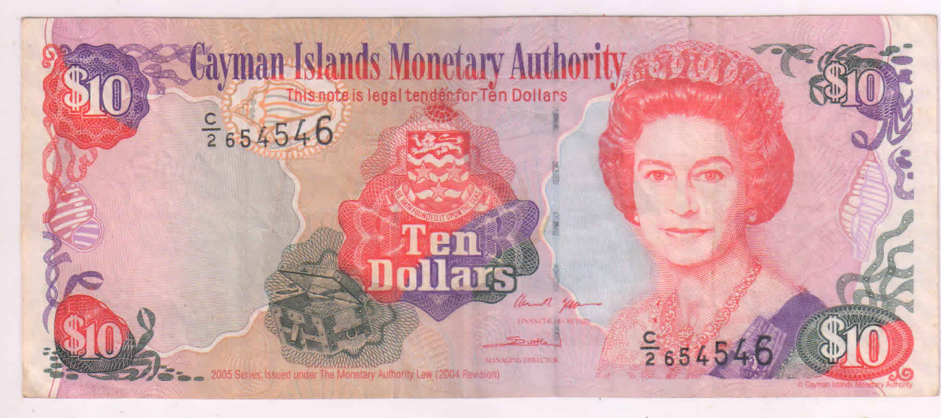 Cayman Island – 10 dollar 2004 vf currency note - KB Coins & Currencies