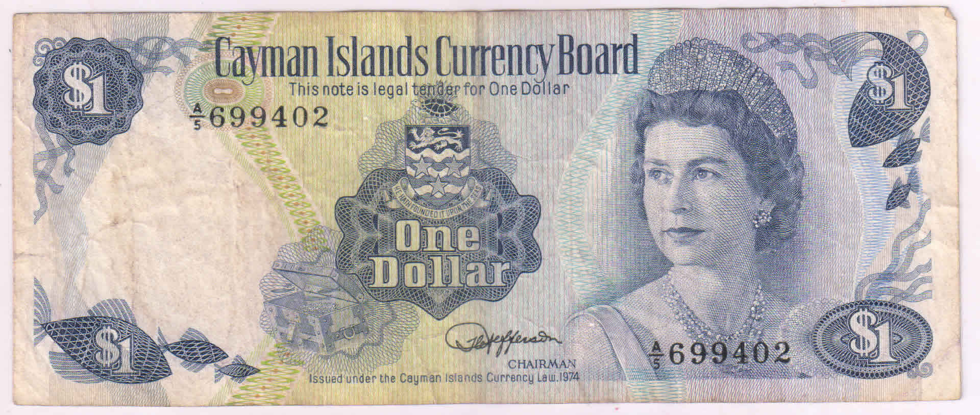 Cayman Island - 1 dollar 1974 vf currency note - KB Coins & Currencies