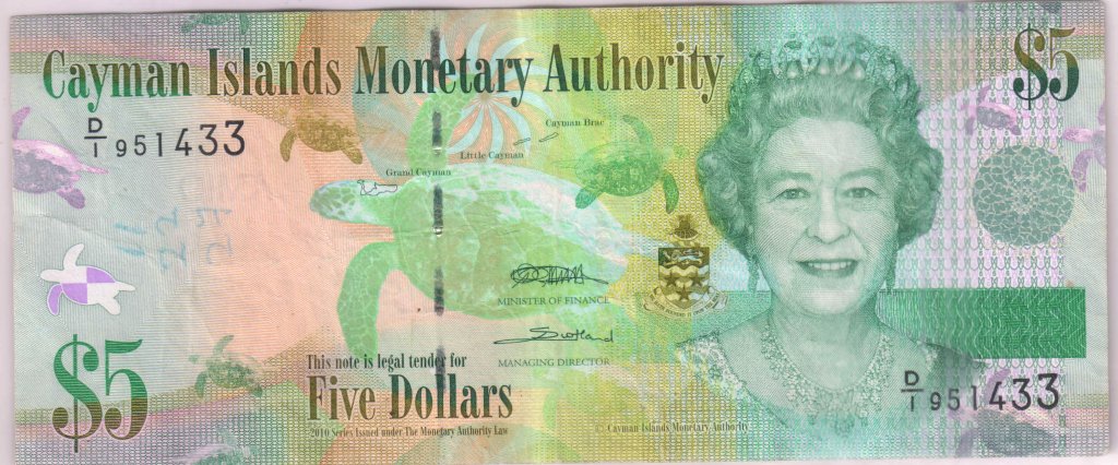 Cayman Island - 5 dollars 2010 - 18 Vf currency note - KB Coins ...