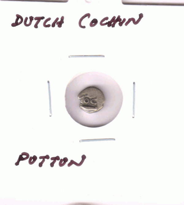 Cochin - 1 puttun 1795 - 1850 silver coin C10 - KB Coins & Currencies