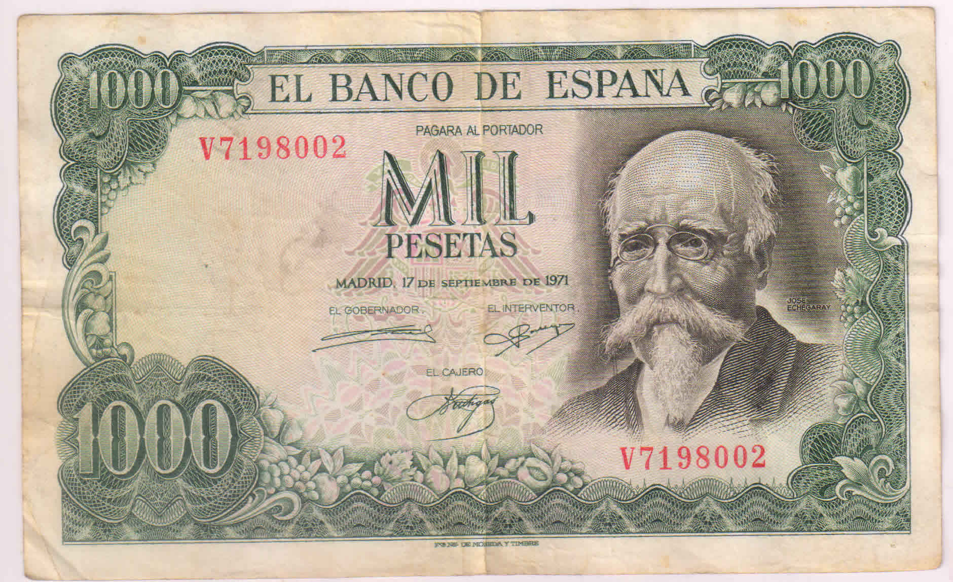 Spain – 1000 peseta 1971 currency note - KB Coins & Currencies
