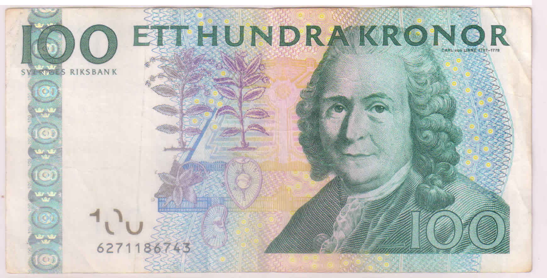 SWEDEN –100 KRONOR xf Currency note - KB Coins & Currencies