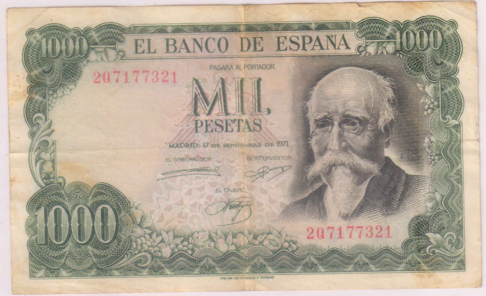 Spain – 1000 peseta 1971 currency note - KB Coins & Currencies