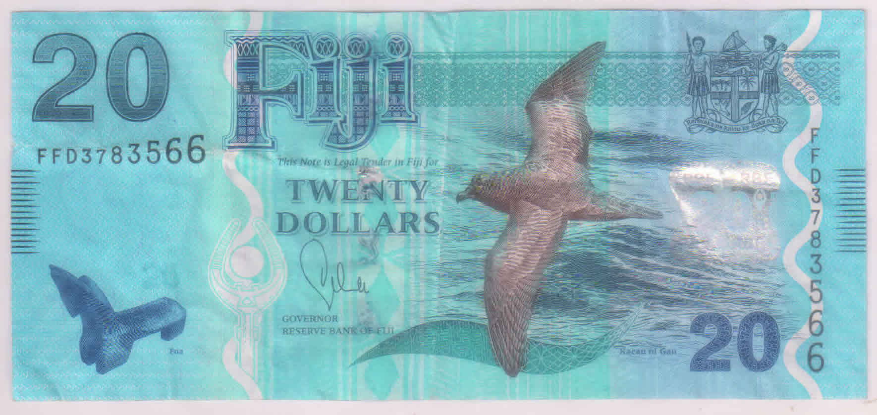 Fiji - 20 dollars used currency note - KB Coins & Currencies