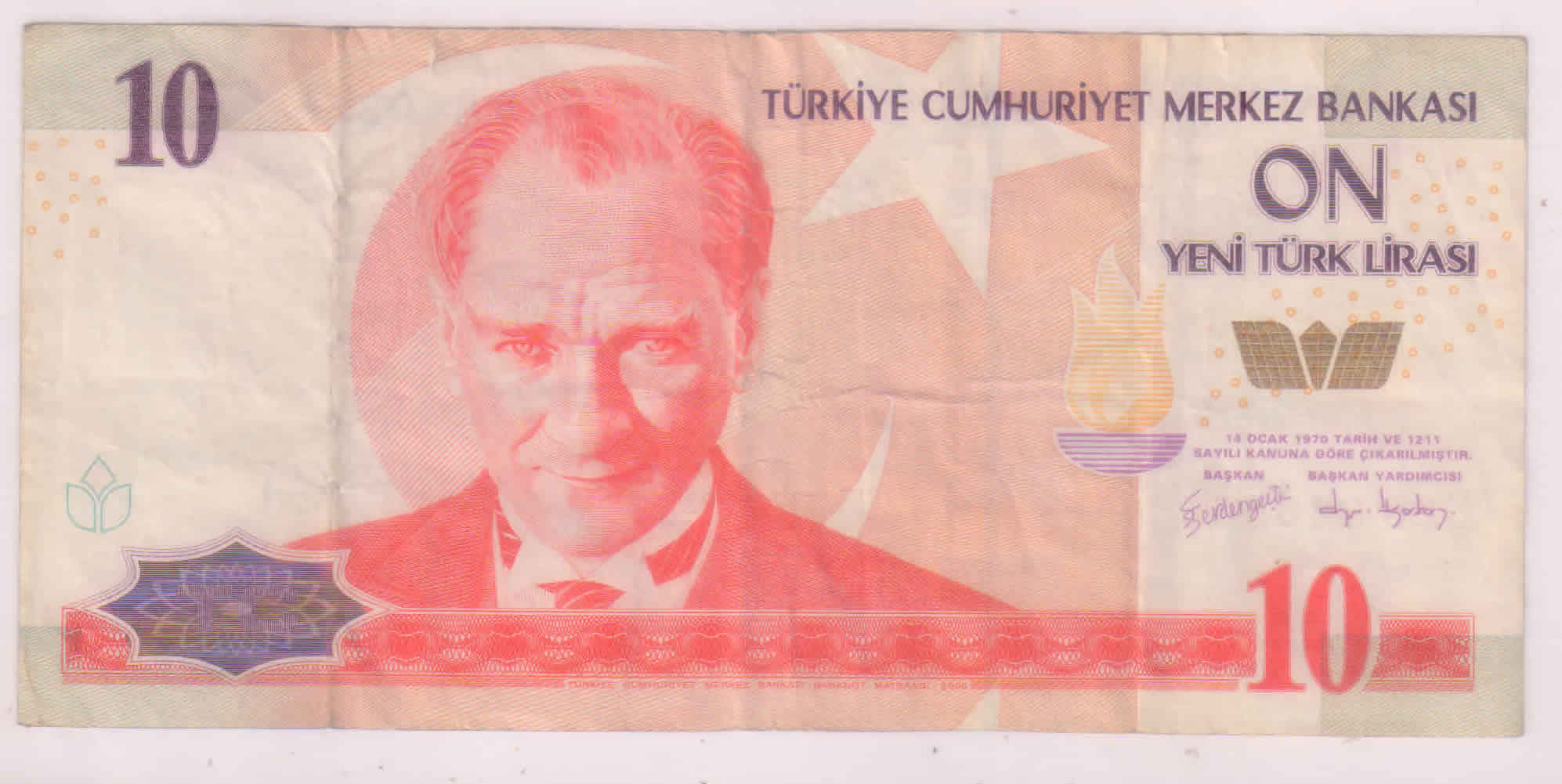 Turkey - 10 Lira 1970 used currency note - KB Coins & Currencies
